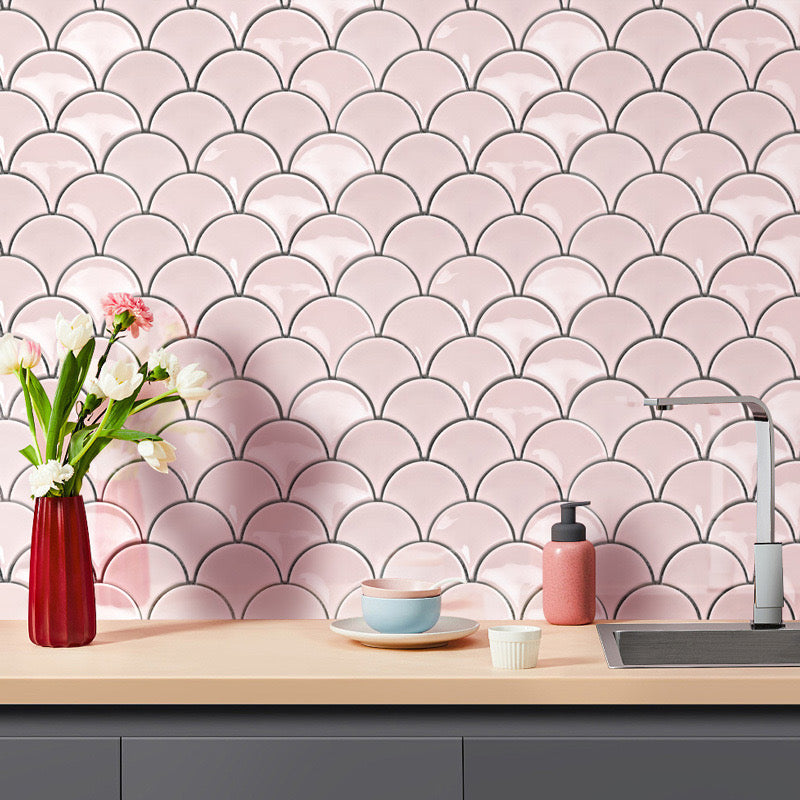 FLAMINGO PINK FISH SCALE TILE